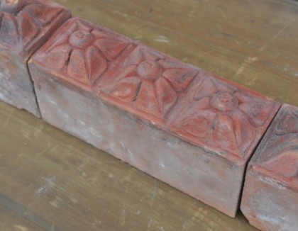 Antique & Reclaimed antique Decorative terracotta bricks - tri floral ...