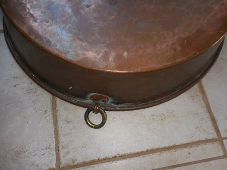 Antique & Reclaimed Victorian copper cooking pan- SalvoWEB UK