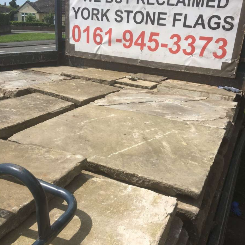 Antique & Reclaimed Smooth, Reclaimed York Stone Flags- SalvoWEB UK