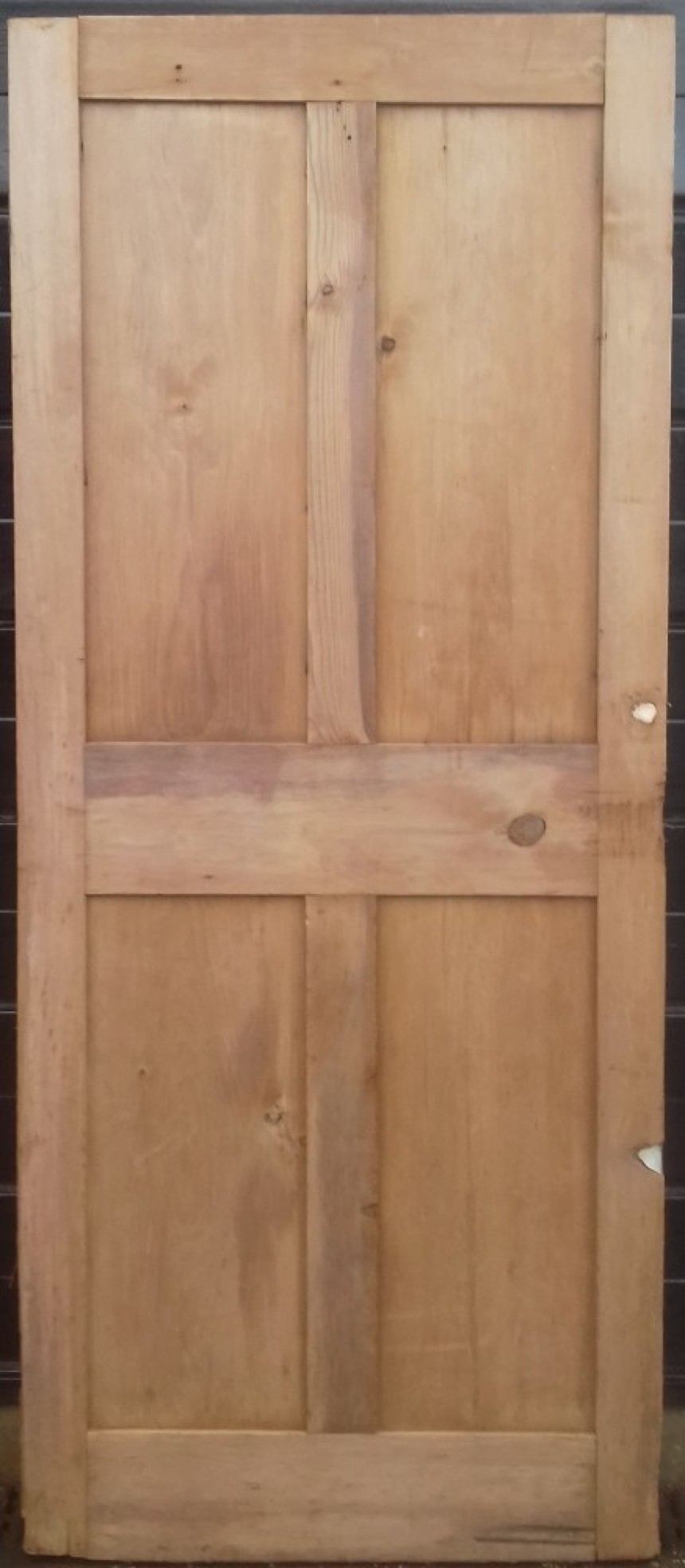 Antique & Reclaimed Small Victorian 4 panel pine door.- SalvoWEB UK