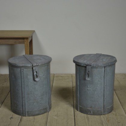 Antique & Reclaimed Rivetted Zinc Bins- SalvoWEB UK