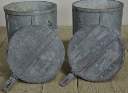 Antique & Reclaimed Rivetted Zinc Bins- SalvoWEB UK