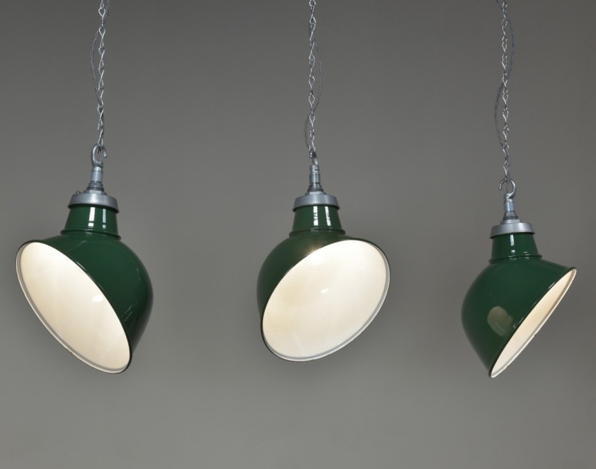 Antique & Reclaimed Antique Angled Enamel Lights- SalvoWEB UK