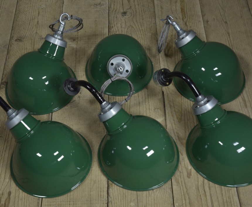 Antique & Reclaimed Antique Angled Enamel Lights- SalvoWEB UK