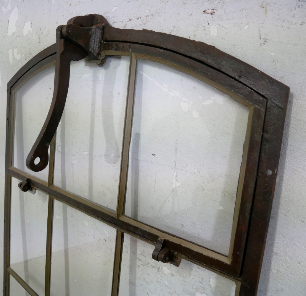 Antique & Reclaimed Cast iron industrial segmental arched glass window ...