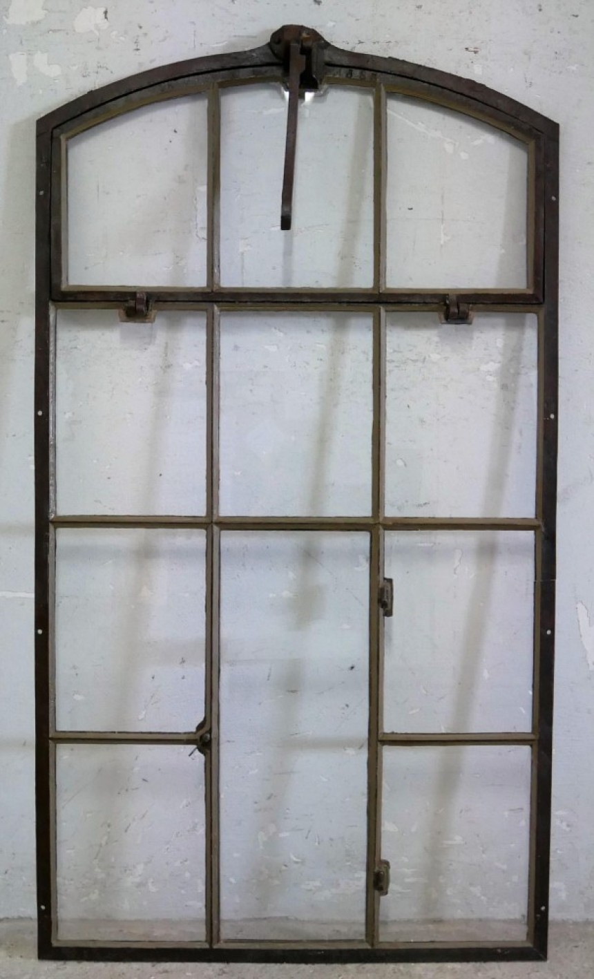 Antique & Reclaimed Cast iron industrial segmental arched glass window ...