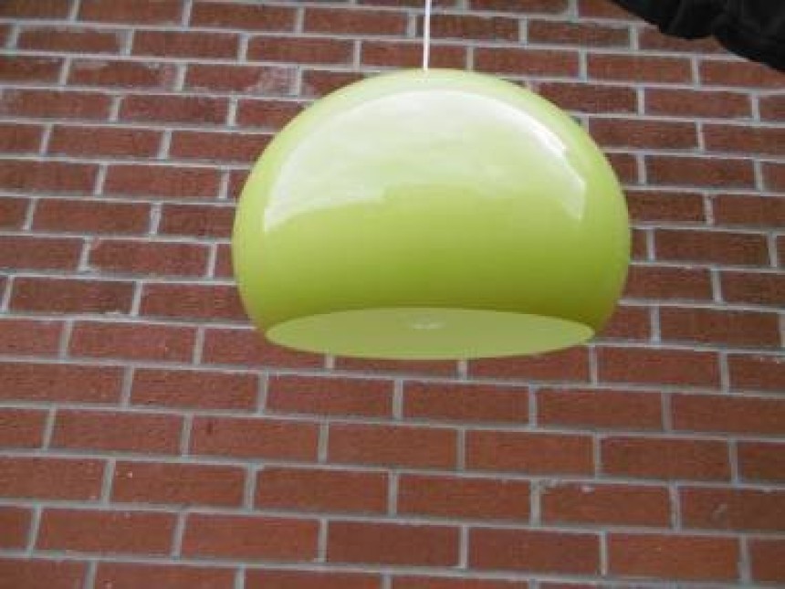 Antique & Reclaimed 1970's Retro Lime Green Ceiling Light- SalvoWEB UK