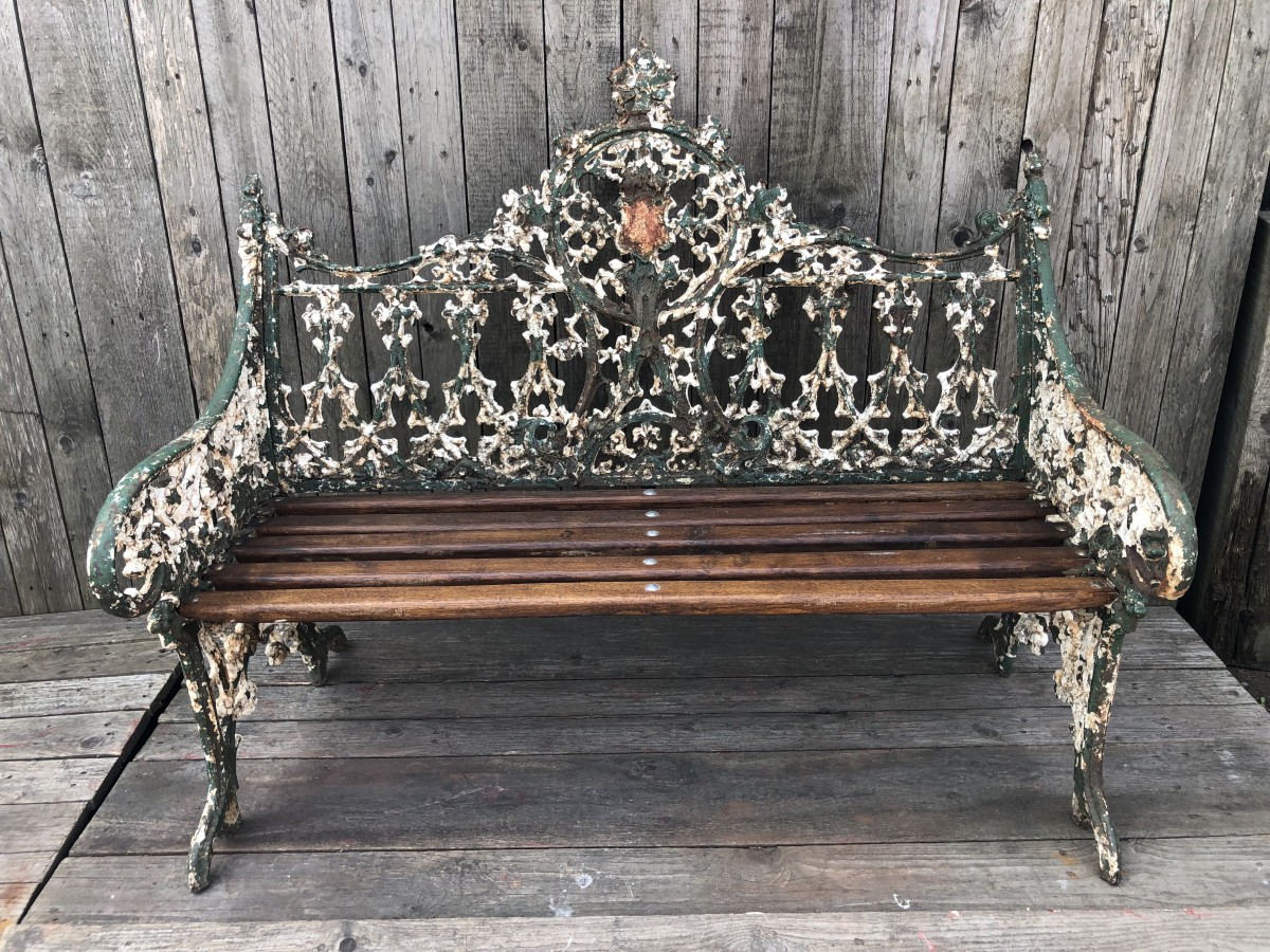 Antique & Reclaimed Coalbrookdale Original Cast Iron Bench Gothic ...