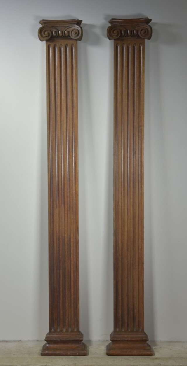 Antique & Reclaimed listings Pair Oak Ionic Columns / Pilasters ...