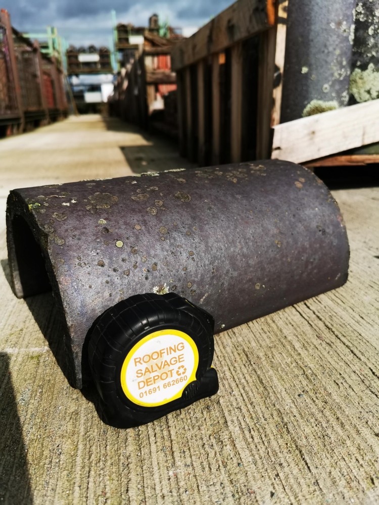 Antique & Reclaimed Batch of 47 Reclaimed Blue Clay Half Round Dennis ...