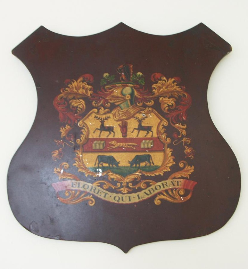 Antique & Reclaimed Lancashire borough coat of arms crest- SalvoWEB UK