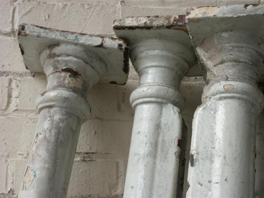 Antique & Reclaimed set of 10 victorian cast iron columns- SalvoWEB UK