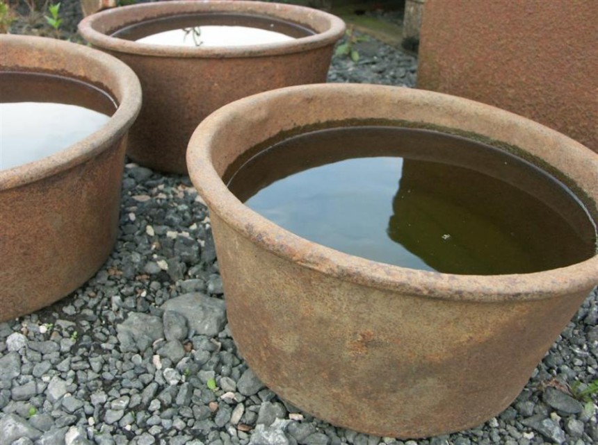 Antique & Reclaimed antique cast iron troughs circular x 3- SalvoWEB UK