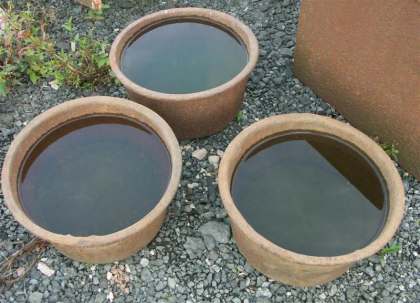 Antique & Reclaimed antique cast iron troughs circular x 3- SalvoWEB UK