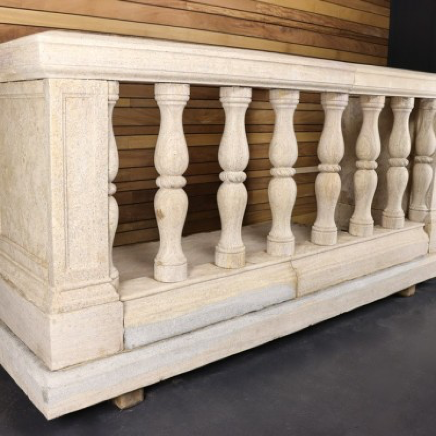 Antique & Reclaimed 19th Century Limestone Facade Balcony- SalvoWEB UK