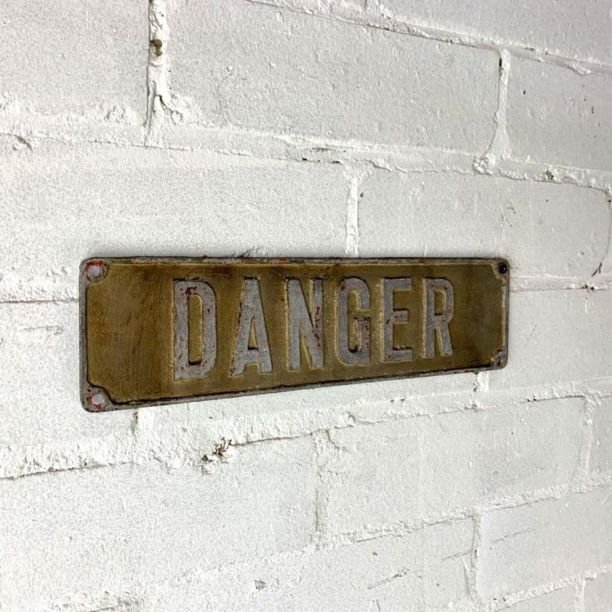 Antique & Reclaimed Vintage Cast Aluminium ‘DANGER’ Sign- SalvoWEB UK