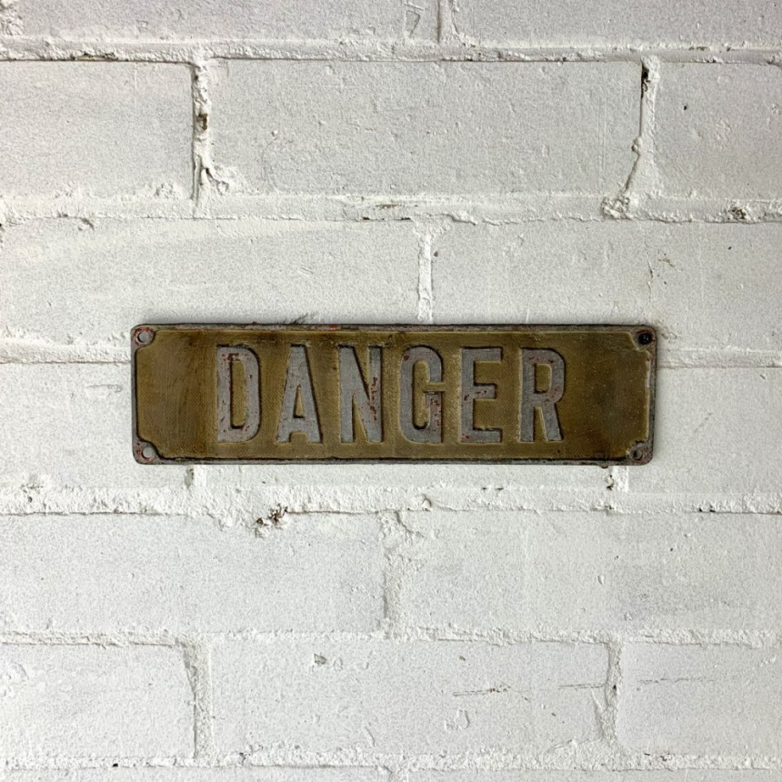 Antique & Reclaimed Vintage Cast Aluminium ‘DANGER’ Sign- SalvoWEB UK