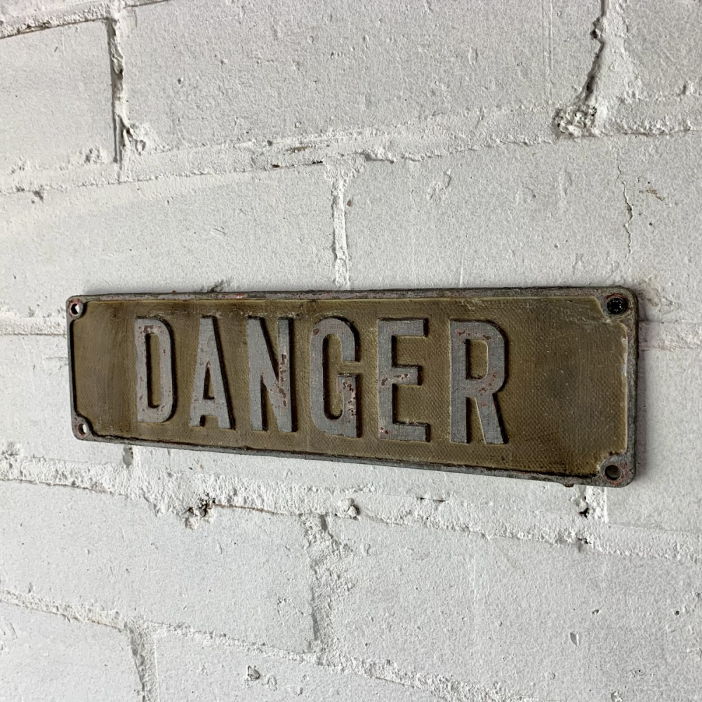 Antique & Reclaimed Vintage Cast Aluminium ‘DANGER’ Sign- SalvoWEB UK