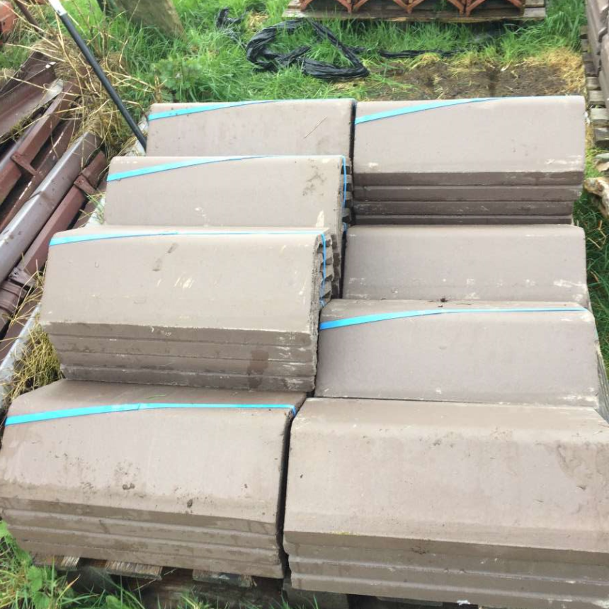 New & Repro New Sandtoft Legged Angle Ridge Tile Concrete Brown 400 ...