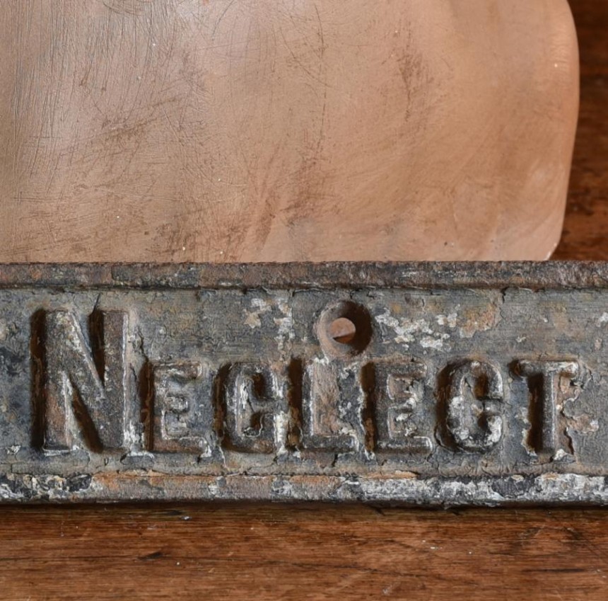 Antique & Reclaimed cast penalty for neglect sign- SalvoWEB UK