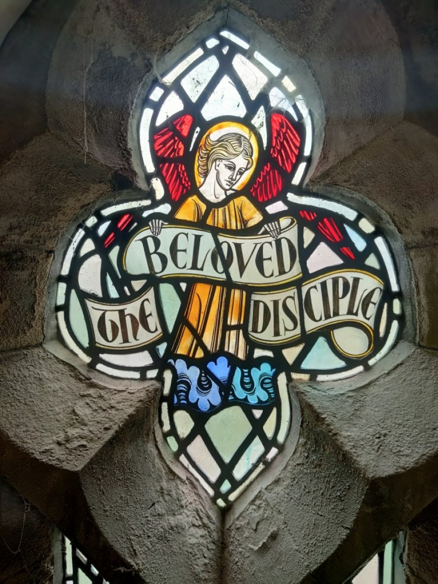 Antique & Reclaimed Antique religious stained glass window- SalvoWEB UK