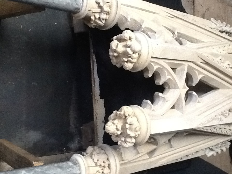 Antique & Reclaimed Gothic Limestone Tabernacle & Statue Stand- SalvoWEB UK