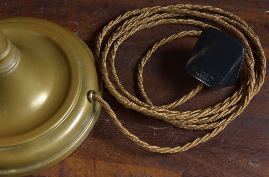 Antique & Reclaimed GEC Knopped Stem Brass Lamp- SalvoWEB UK