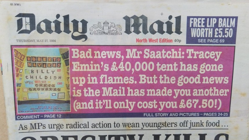 Antique & Reclaimed Tracey Emin tent Roberto Navikas. Daily Mail ...