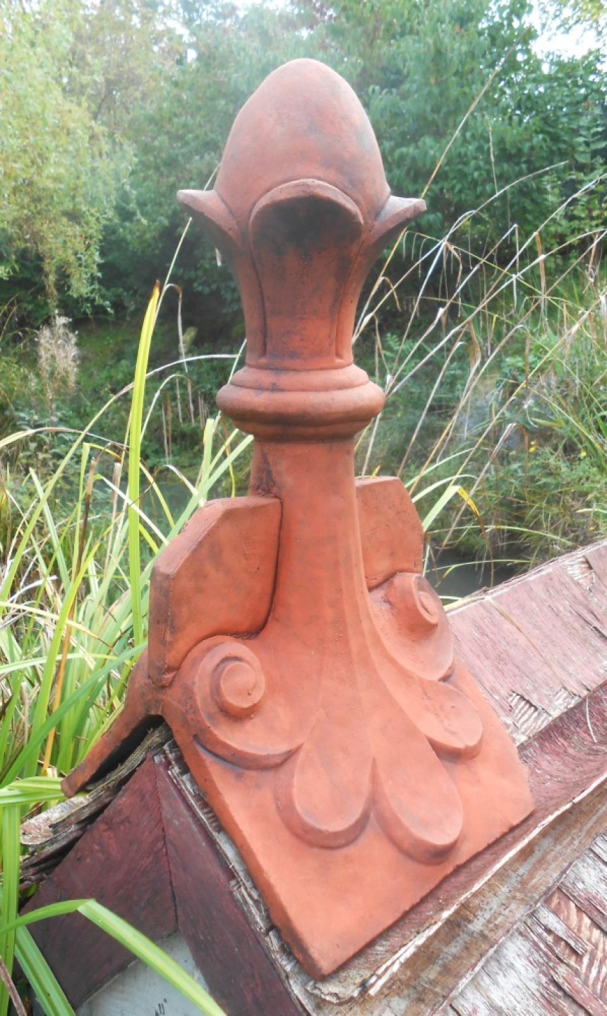 New & Repro Victorian ball decorative roof finial traditional angled ...