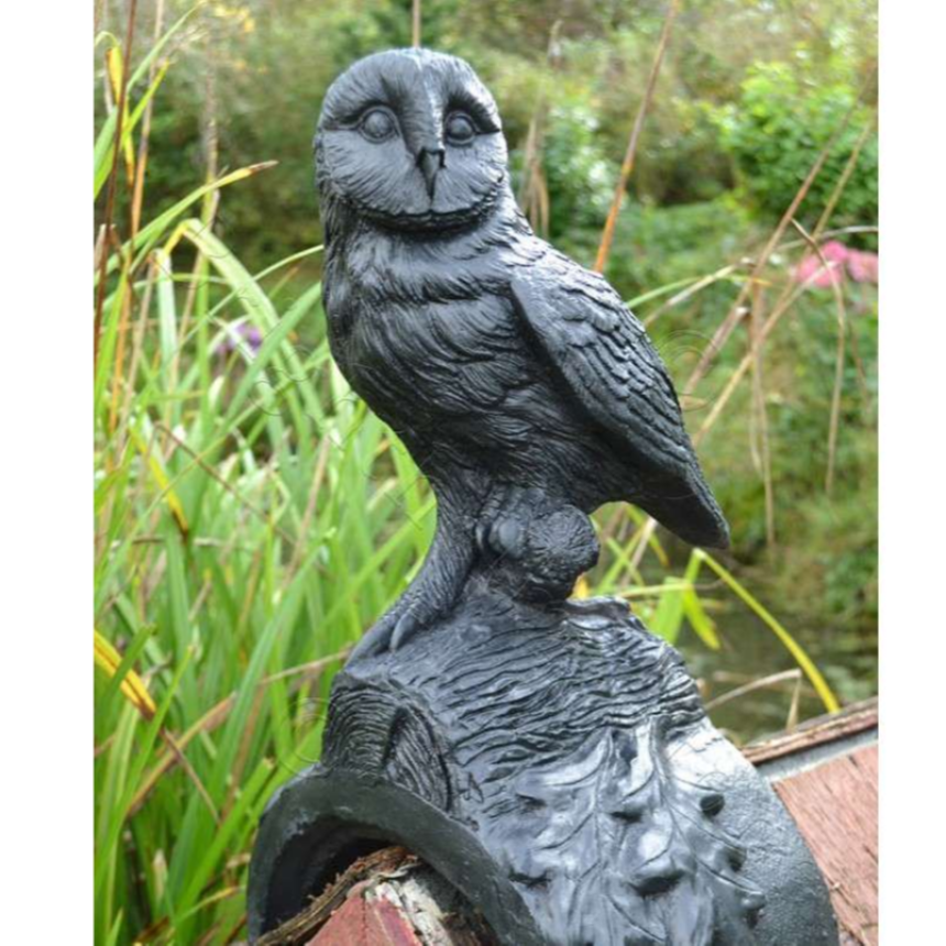 New & Repro Owl roof finial angled or half round decorative ridge tile ...
