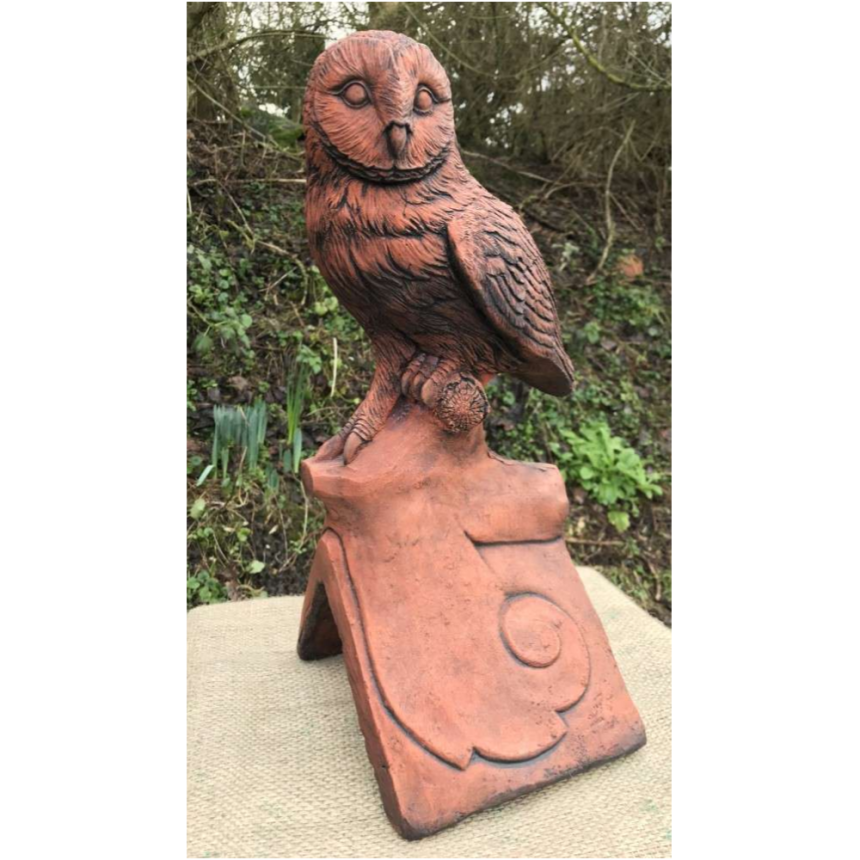 New & Repro Owl roof finial angled or half round decorative ridge tile ...