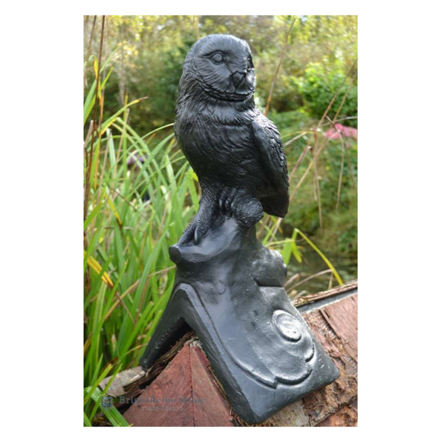 New & Repro Owl roof finial angled or half round decorative ridge tile ...