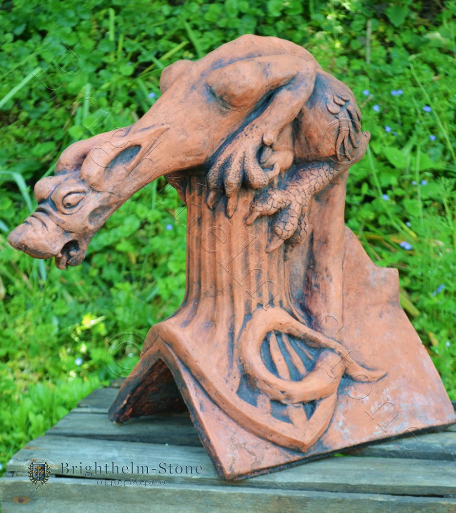 New & Repro Dog Gargoyle roof finial 90 degree angled decorative ridge ...
