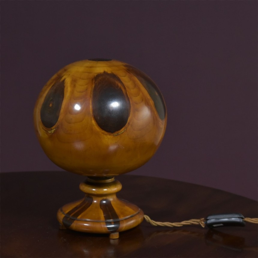 Antique & Reclaimed Monkey Puzzle Globe Lamp- SalvoWEB UK