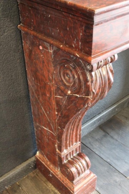 Antique & Reclaimed French red marble mantel- SalvoWEB France