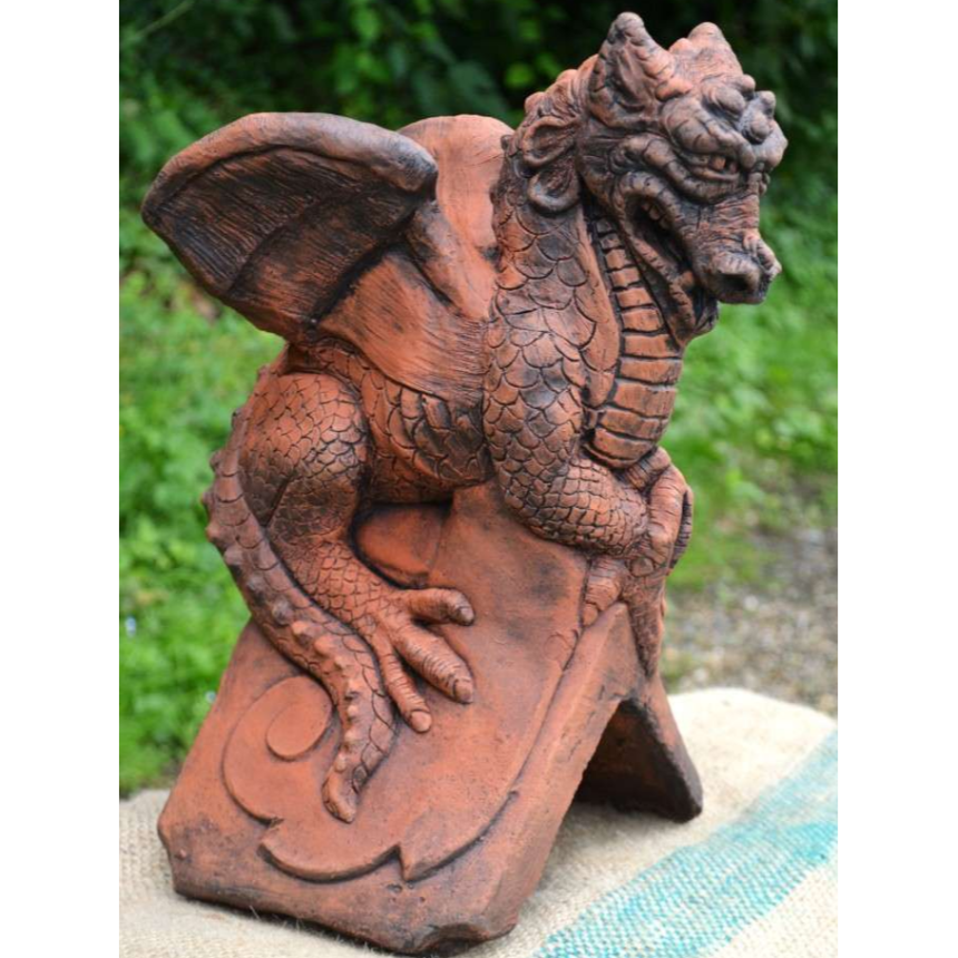 New & Repro St. George Dragon decorative roof finial 90 degree angled ...