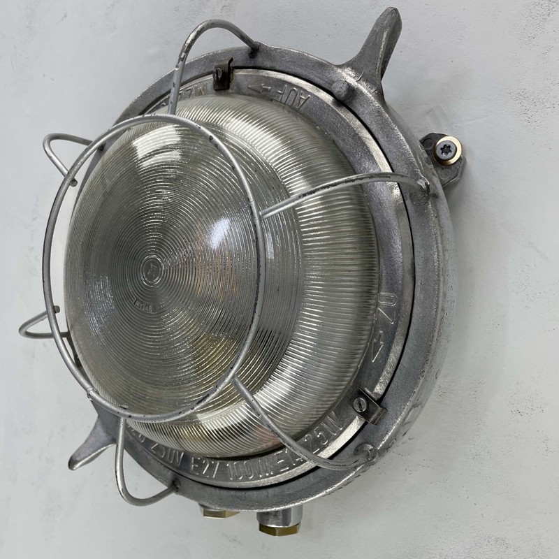Antique & Reclaimed Aluminium Circular Bulkhead Wall Light by EOW ...