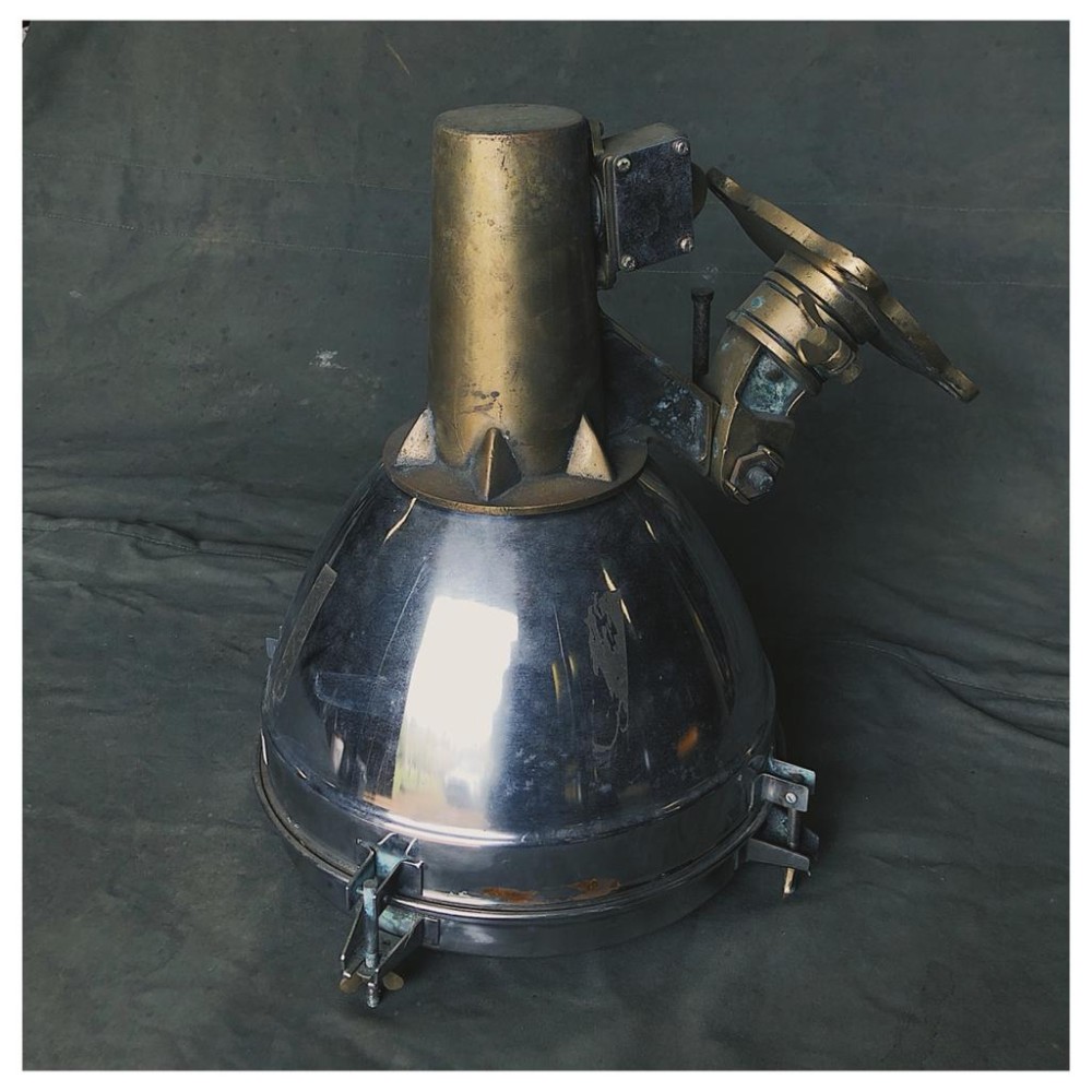 Antique & Reclaimed Large Stainless Steel and Copper Fox Searchlight ...