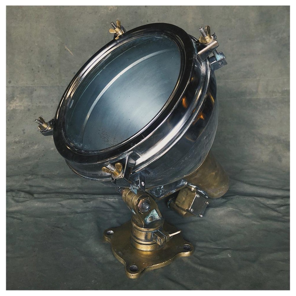 Antique & Reclaimed Large Stainless Steel and Copper Fox Searchlight ...