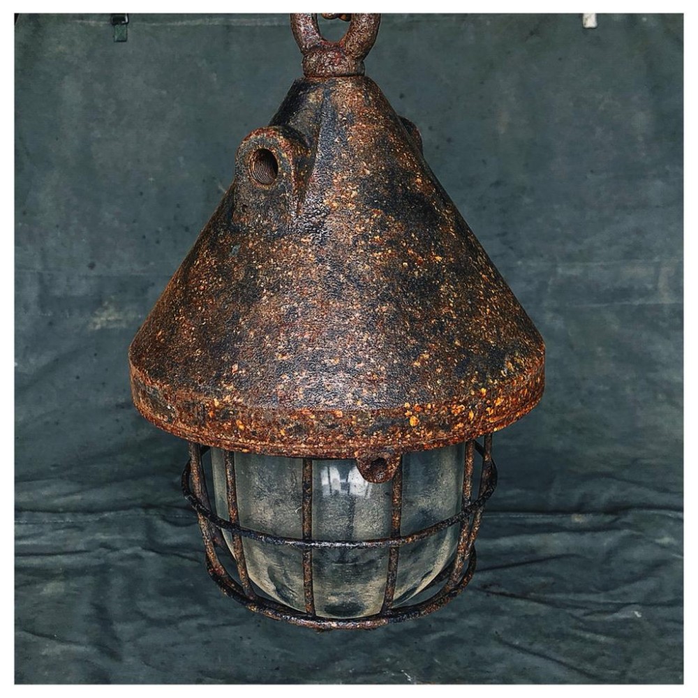 Antique & Reclaimed Salty Sea Dog Hanging Ship LIght - SalvoWEB UK