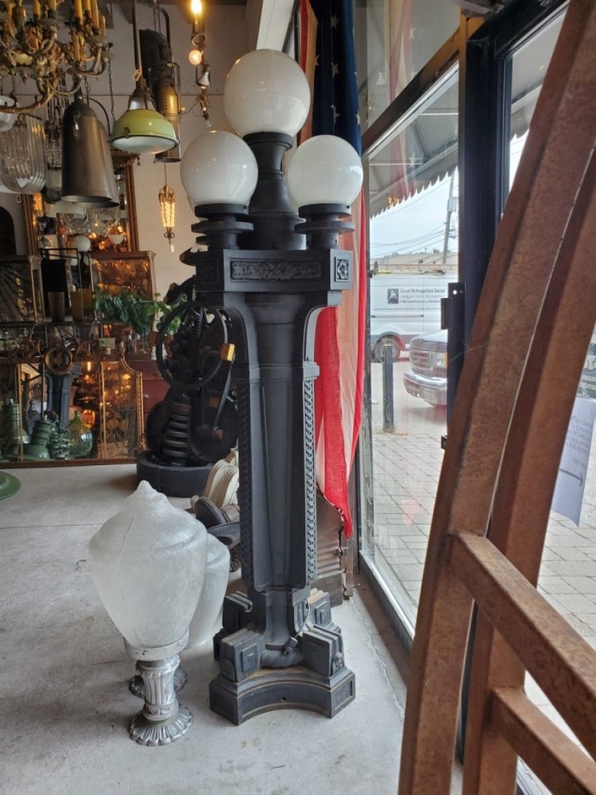 Antique & Reclaimed Pair of Cast Iron Lamp Posts- SalvoWEB Canada