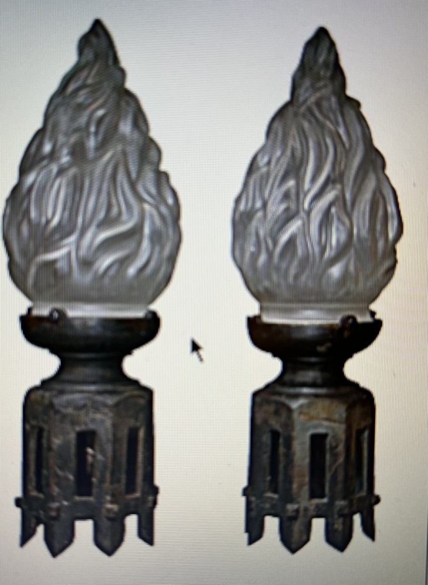 Antique & Reclaimed Bronze Post-Top Oversized Flame Lights- SalvoWEB Canada