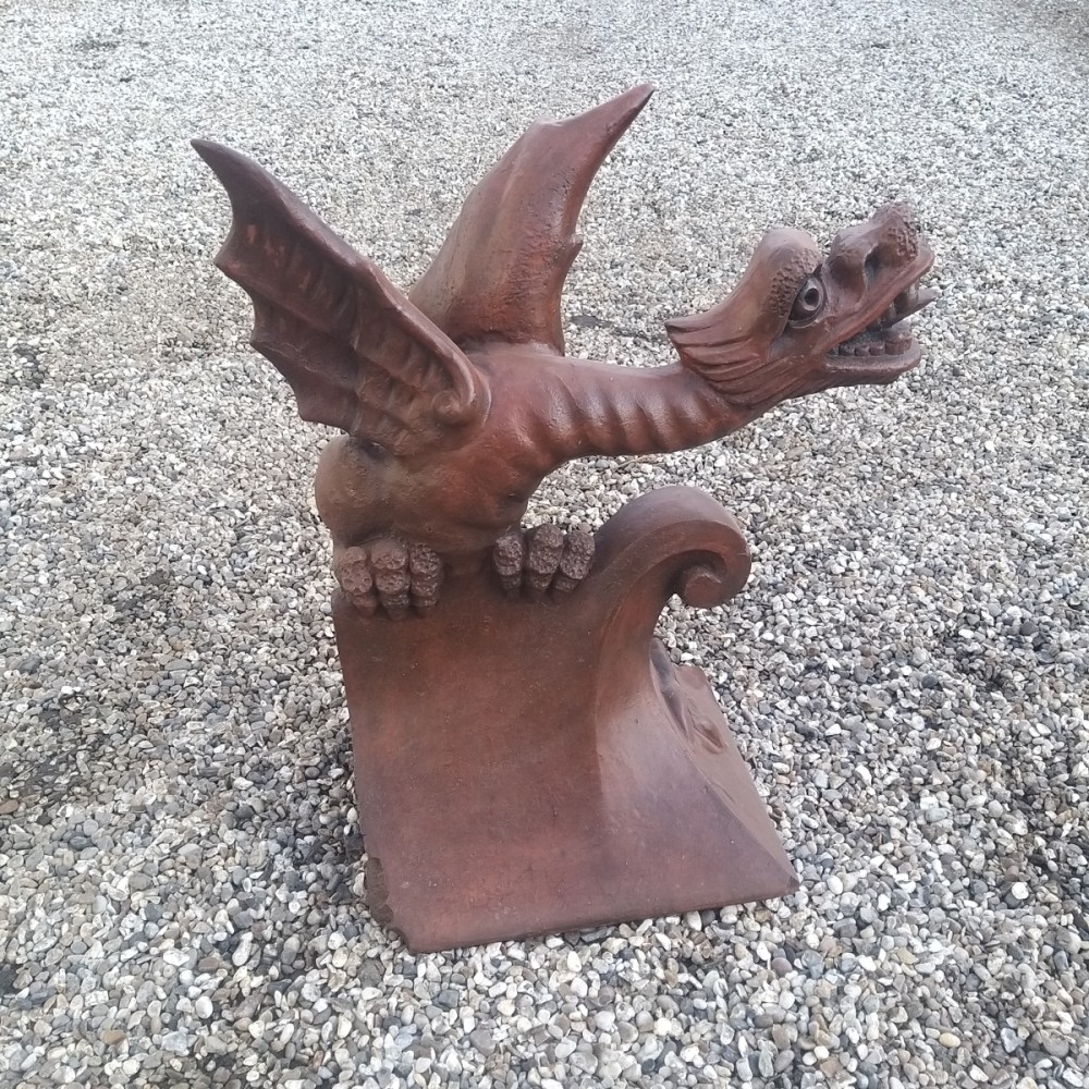 Antique & Reclaimed genuine original hand made clay dragon finial ...