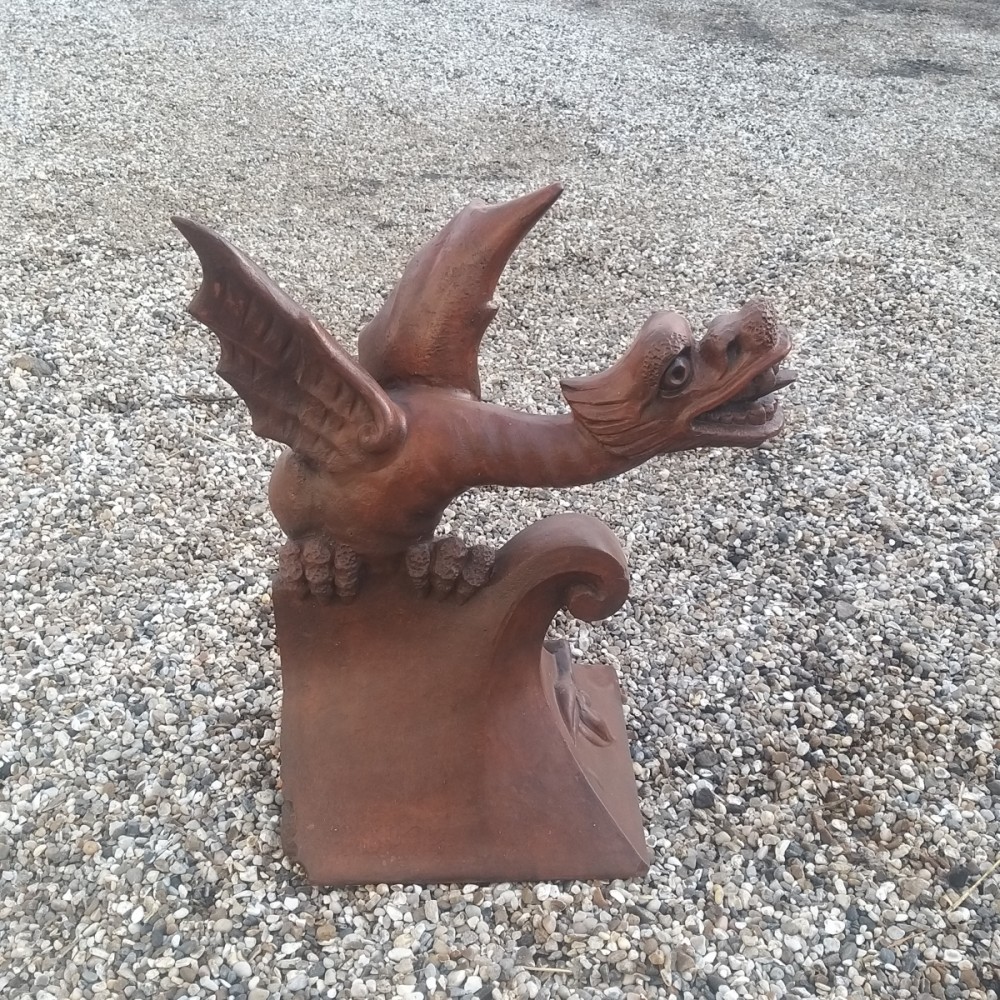 Antique & Reclaimed genuine original hand made clay dragon finial ...