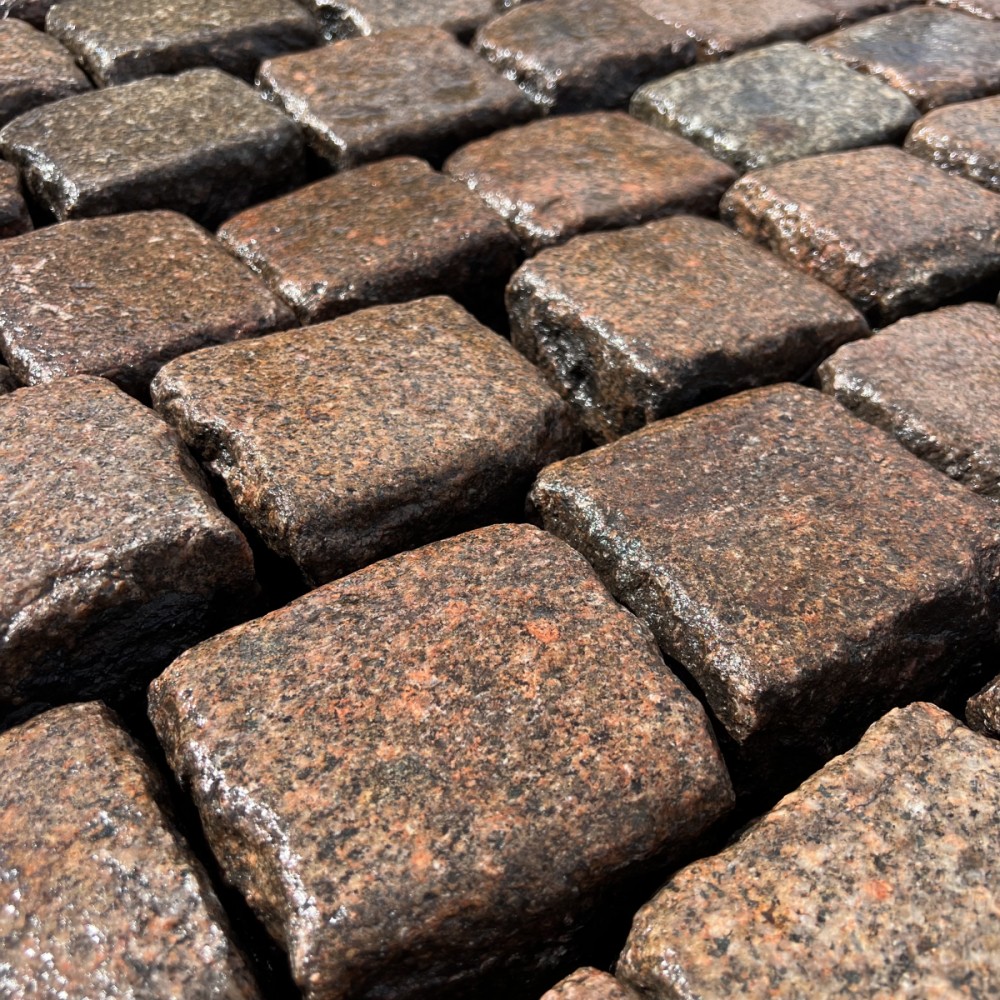 Antique & Reclaimed Reclaimed Pink 4” x 4” Cube Granite Cobble Setts ...