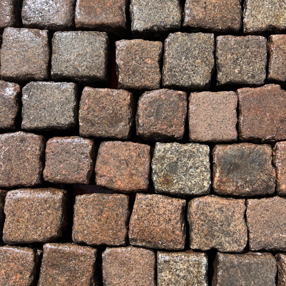 Antique & Reclaimed Reclaimed Pink 4” x 4” Cube Granite Cobble Setts ...