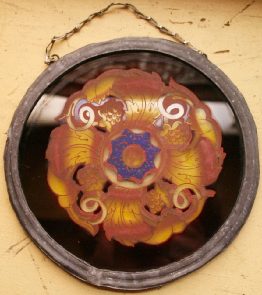 Antique & Reclaimed listings Antique Hand Painted Stained Glass – Early ...
