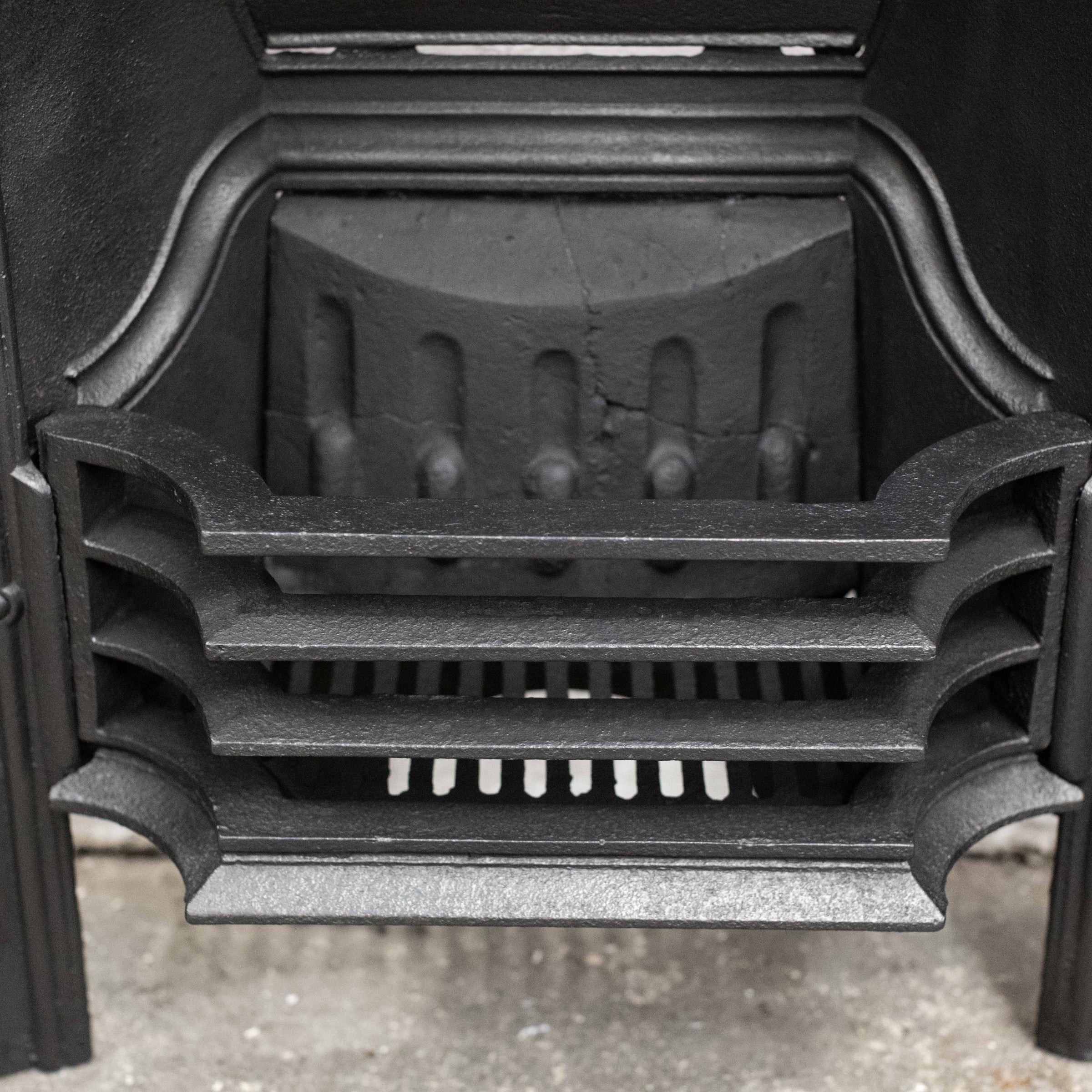 Antique & Reclaimed Antique Cast Iron Arched Fireplace Insert- SalvoWEB UK