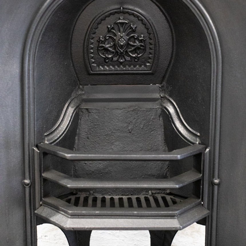 Antique & Reclaimed Antique Cast Iron Arched Fireplace Insert- SalvoWEB UK
