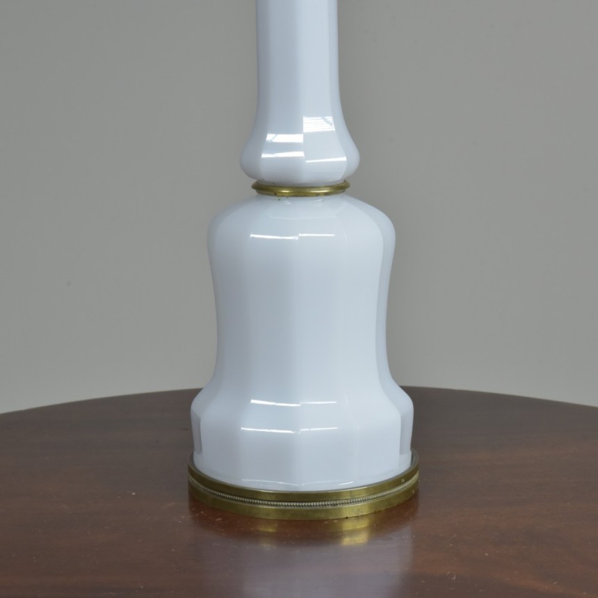 Antique & Reclaimed Faceted Opaline Oil Lamp- SalvoWEB UK